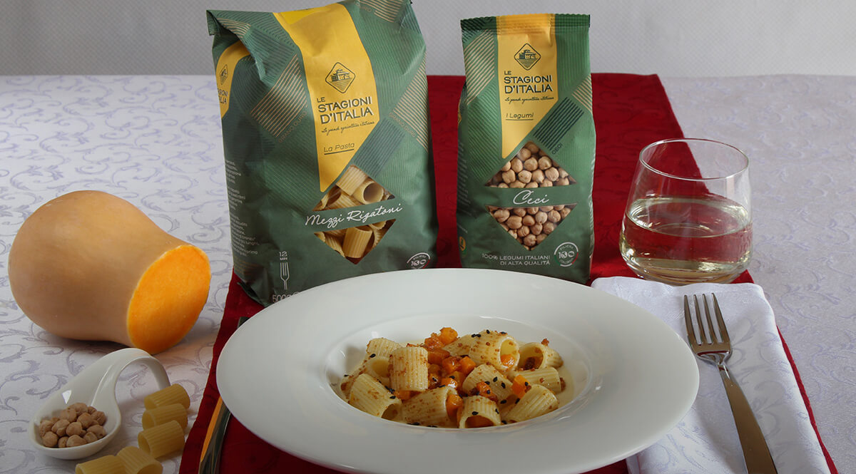 Ricetta Mezzi Rigatoni su Crema di Ceci | Le Stagioni d’Italia